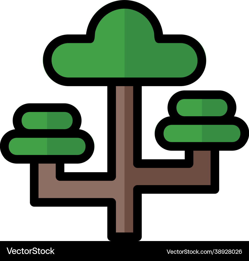 Logo tree flatline style icon perfect Royalty Free Vector