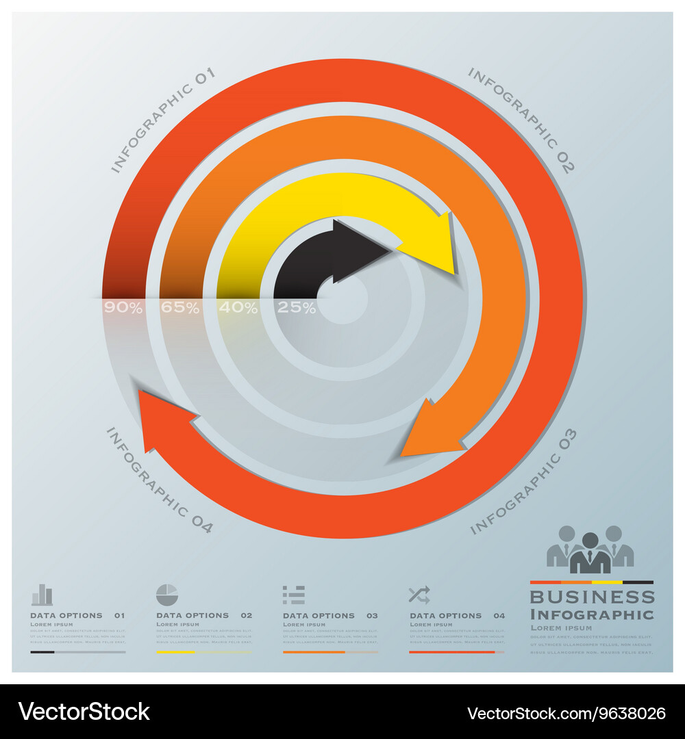 Modern curve arrows business infographic Vector Image