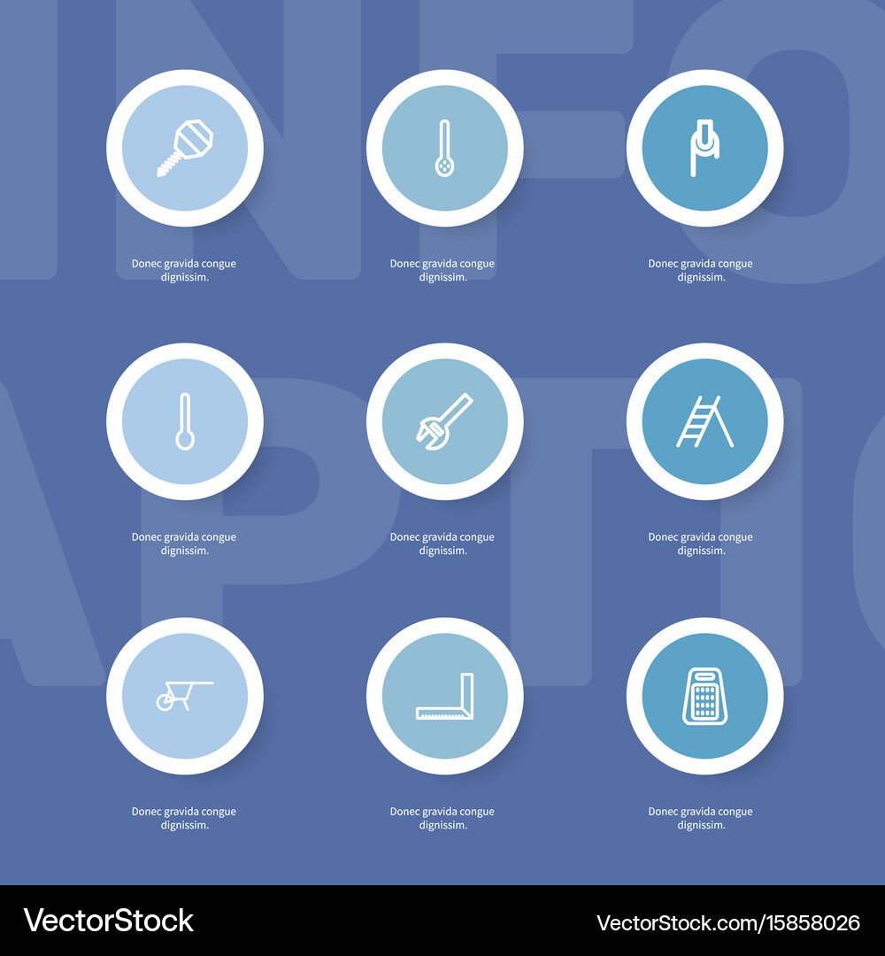 Set of 9 editable equipment icons includes Vector Image