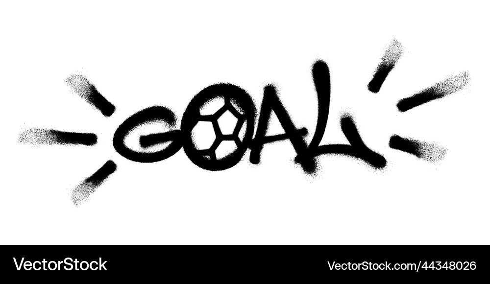 Sprayed goal font graffiti with overspray in black