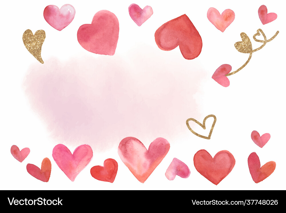 Valentines day background watercolor style Vector Image