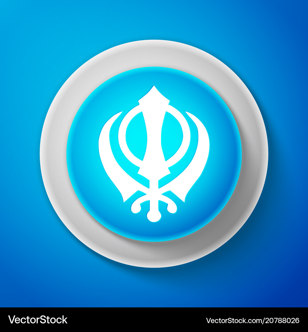 White sikhism religion khanda symbol icon Vector Image