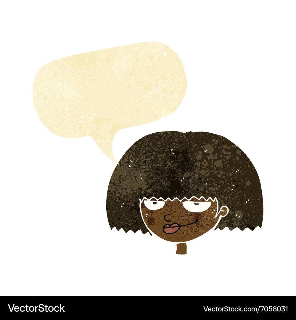 Cartoon mean female face with speech bubble Vector Image