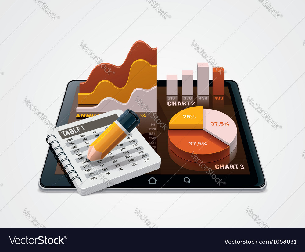 Chart and table editor icon Royalty Free Vector Image