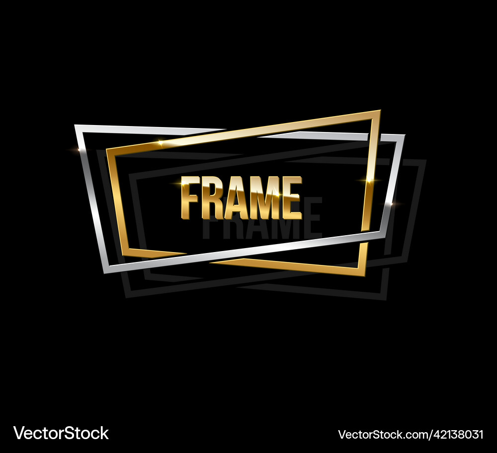 Frame made of overlapping golden and silver Vector Image