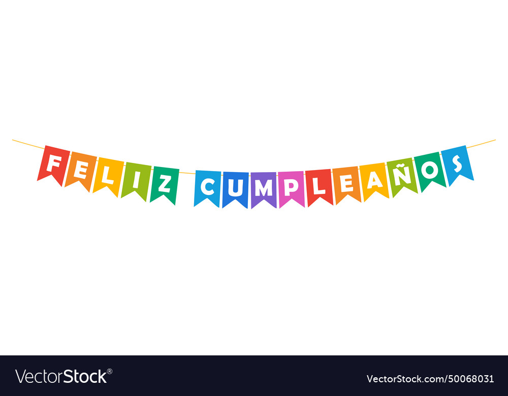 Happy Birthday In Spanish Feliz Cumpleanos Vector Image