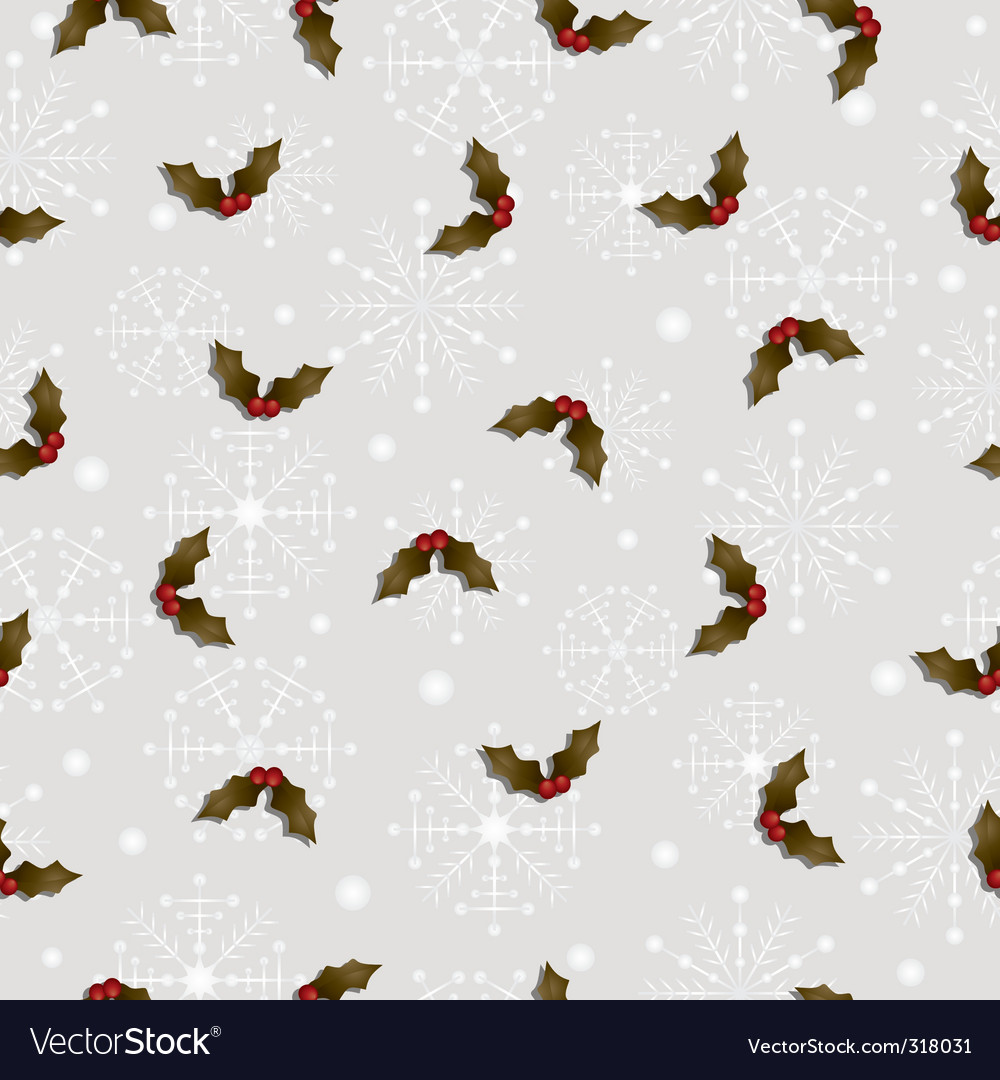 Holly pattern Royalty Free Vector Image - VectorStock
