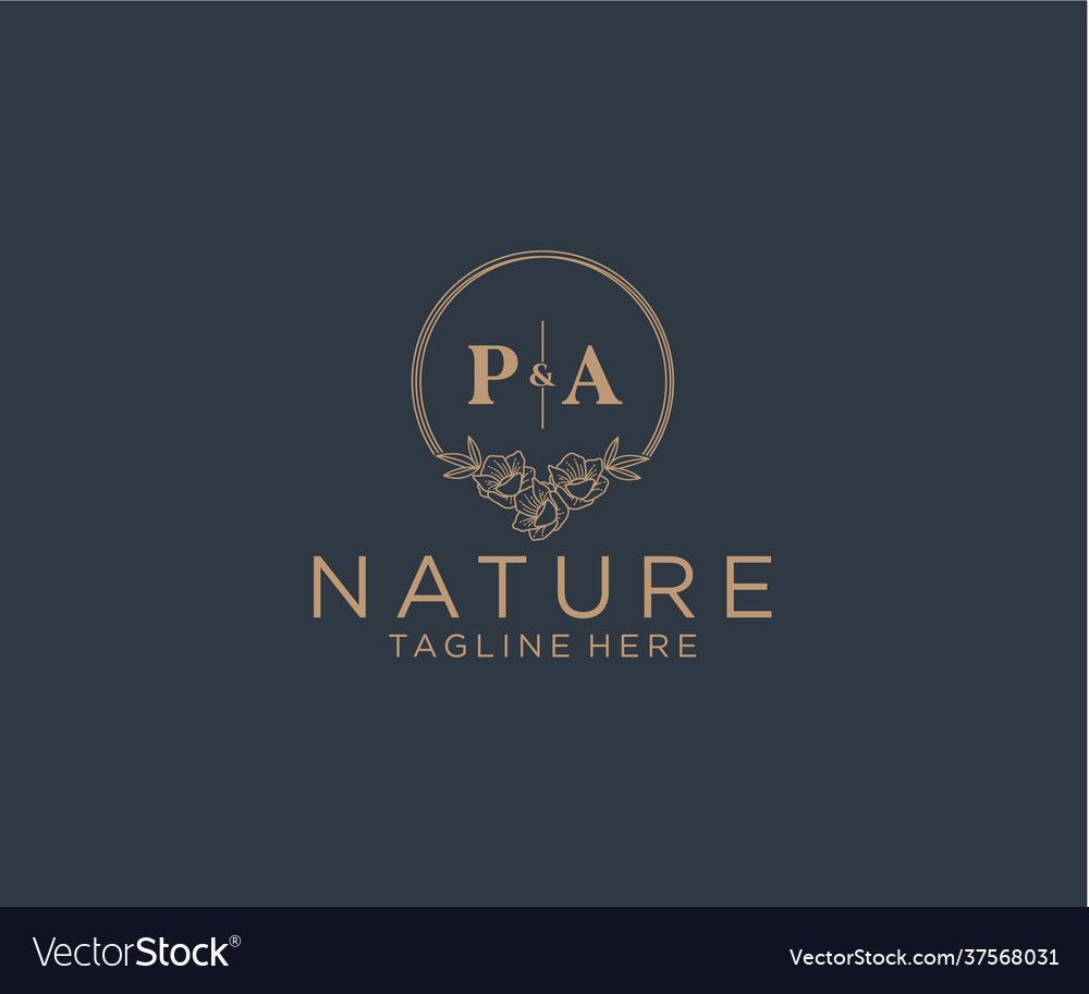 Initial pa letters floral frames botanical Vector Image Initial pa letters floral frames botanical Vector Image