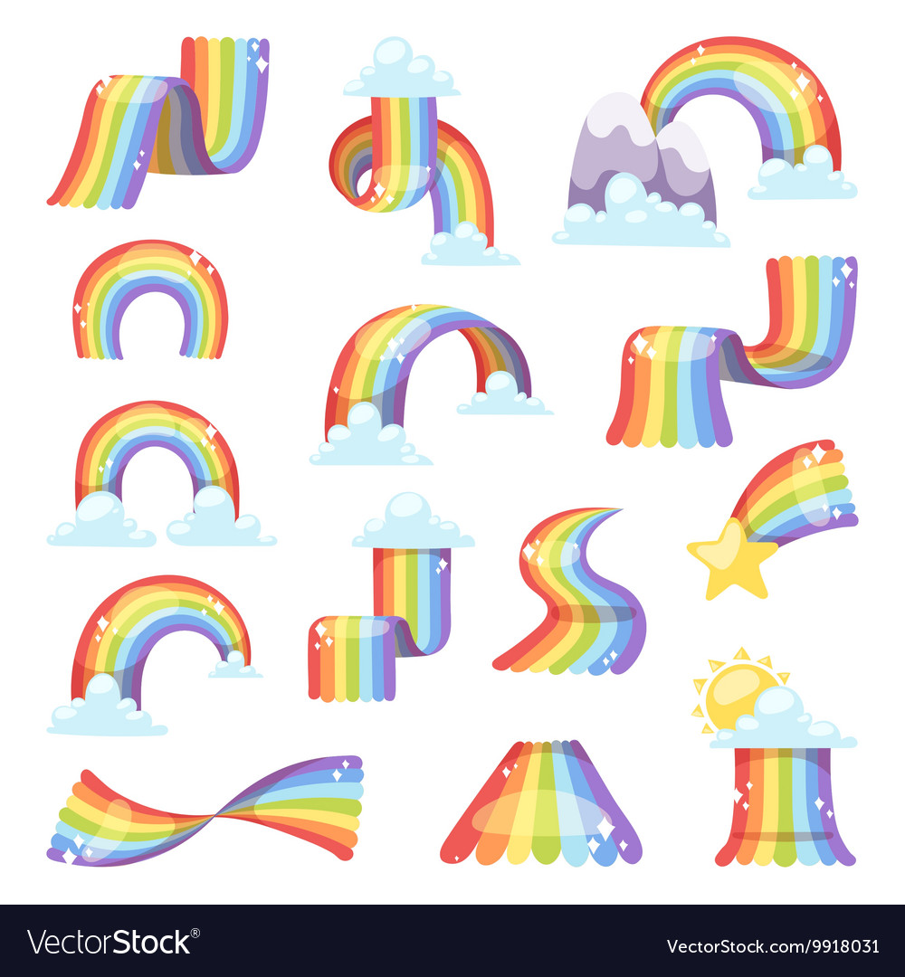 Rainbow set Royalty Free Vector Image - VectorStock