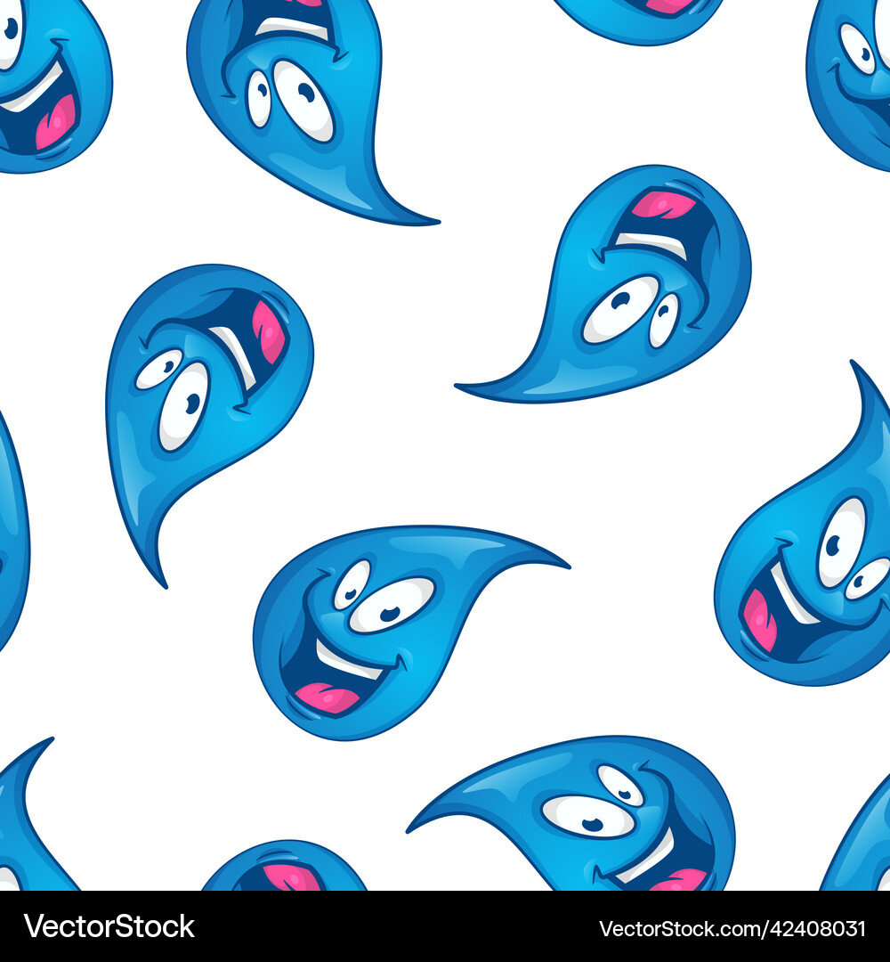 Seamless pattern of cartoon drop character cute Vector Image