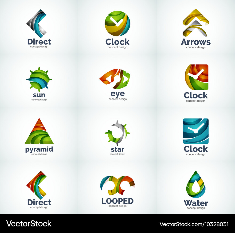 Set of abstract logo icons Royalty Free Vector Image