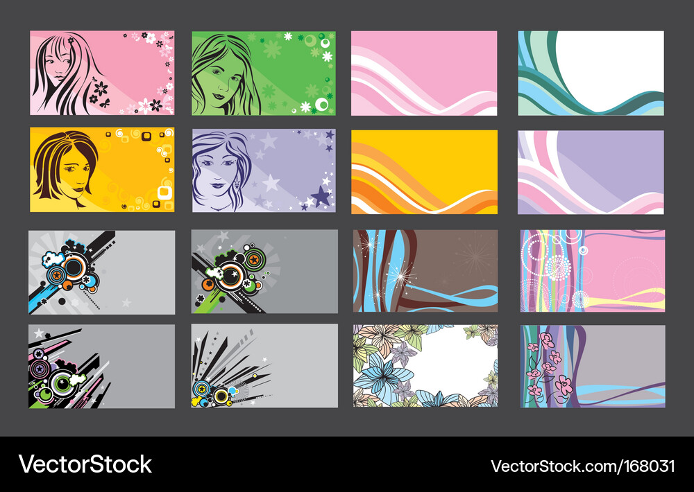 Set of horizontal business cards Royalty Free Vector Image