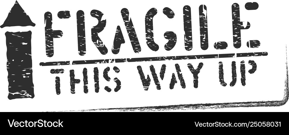 This way up grunge stamp imprint for cargo Vector Image