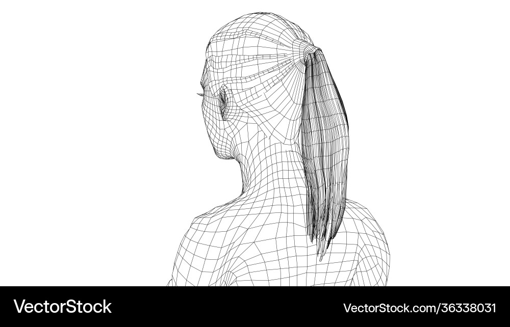 Wireframe portrait a young beautiful girl Vector Image