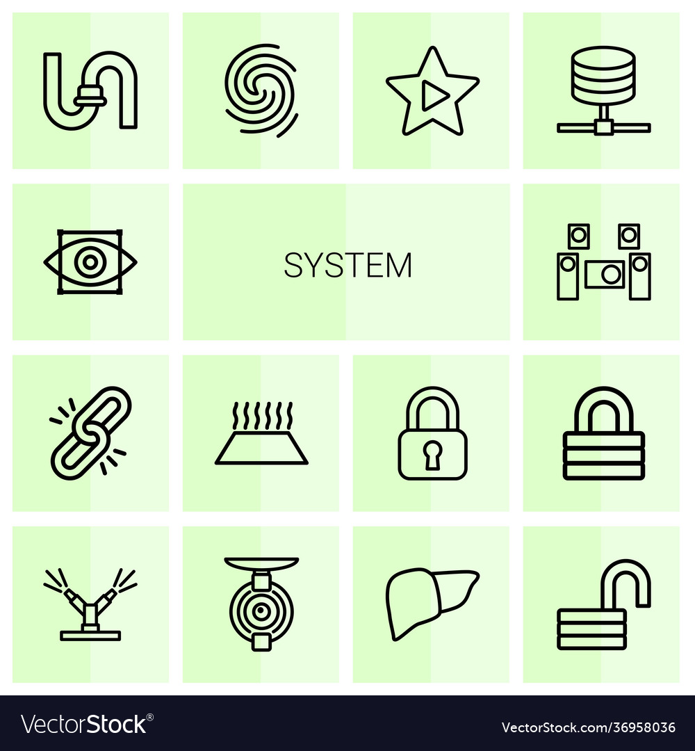 14 system icons Royalty Free Vector Image - VectorStock