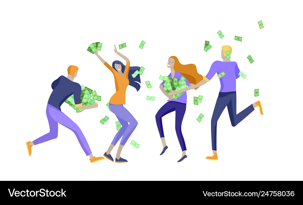 Business people celebrating victory team Vector Image