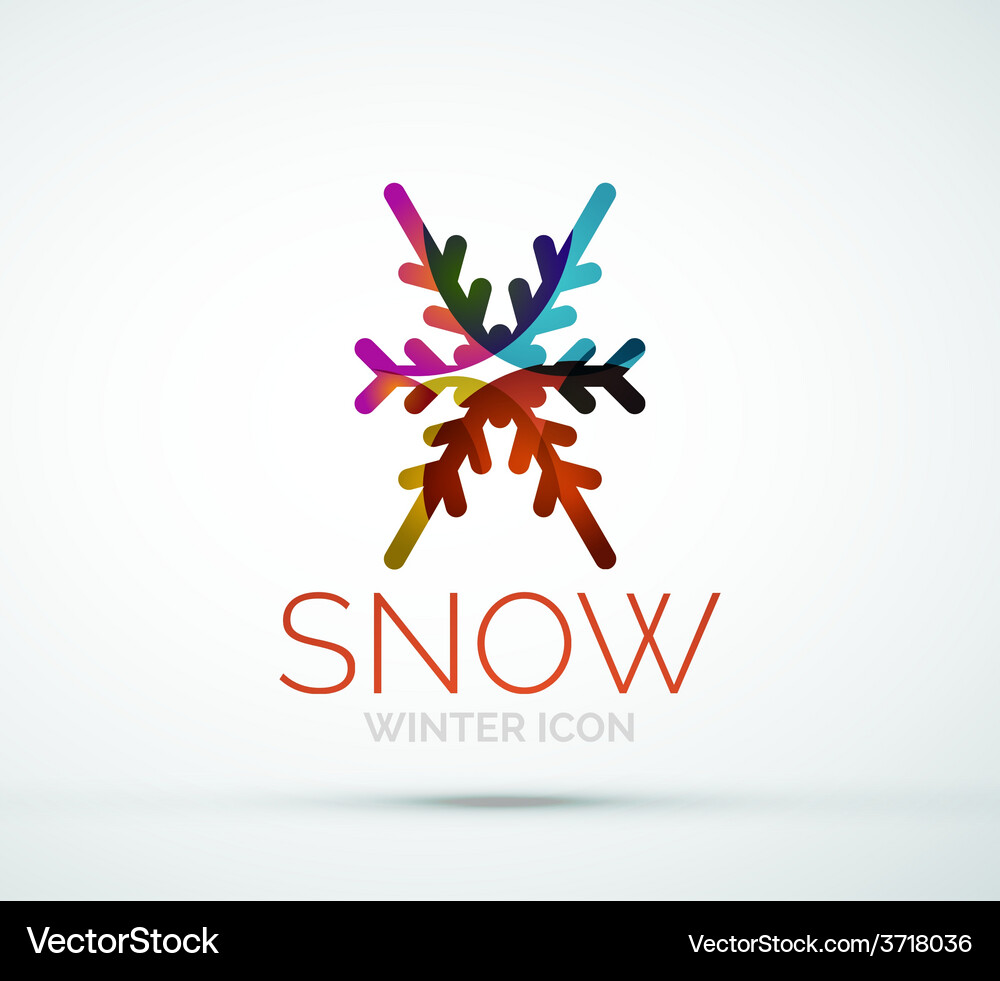 Christmas snowflake company logo design Royalty Free Vector