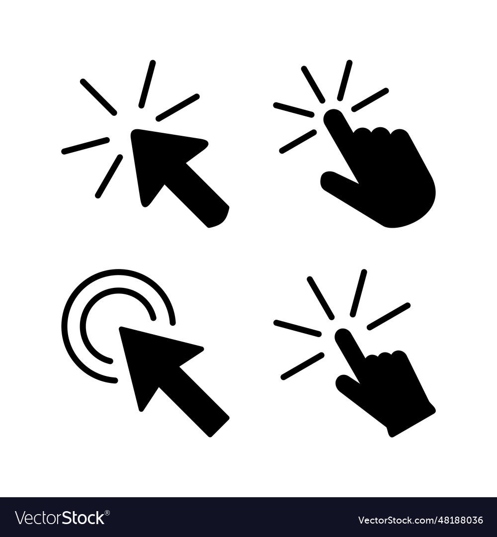 Click icon cursor pointer sign Royalty Free Vector Image