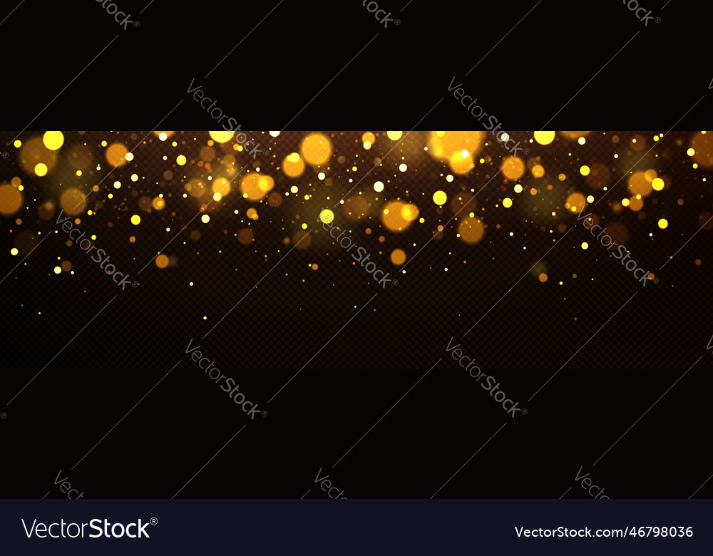 Gold light bokeh effect on transparent background Vector Image