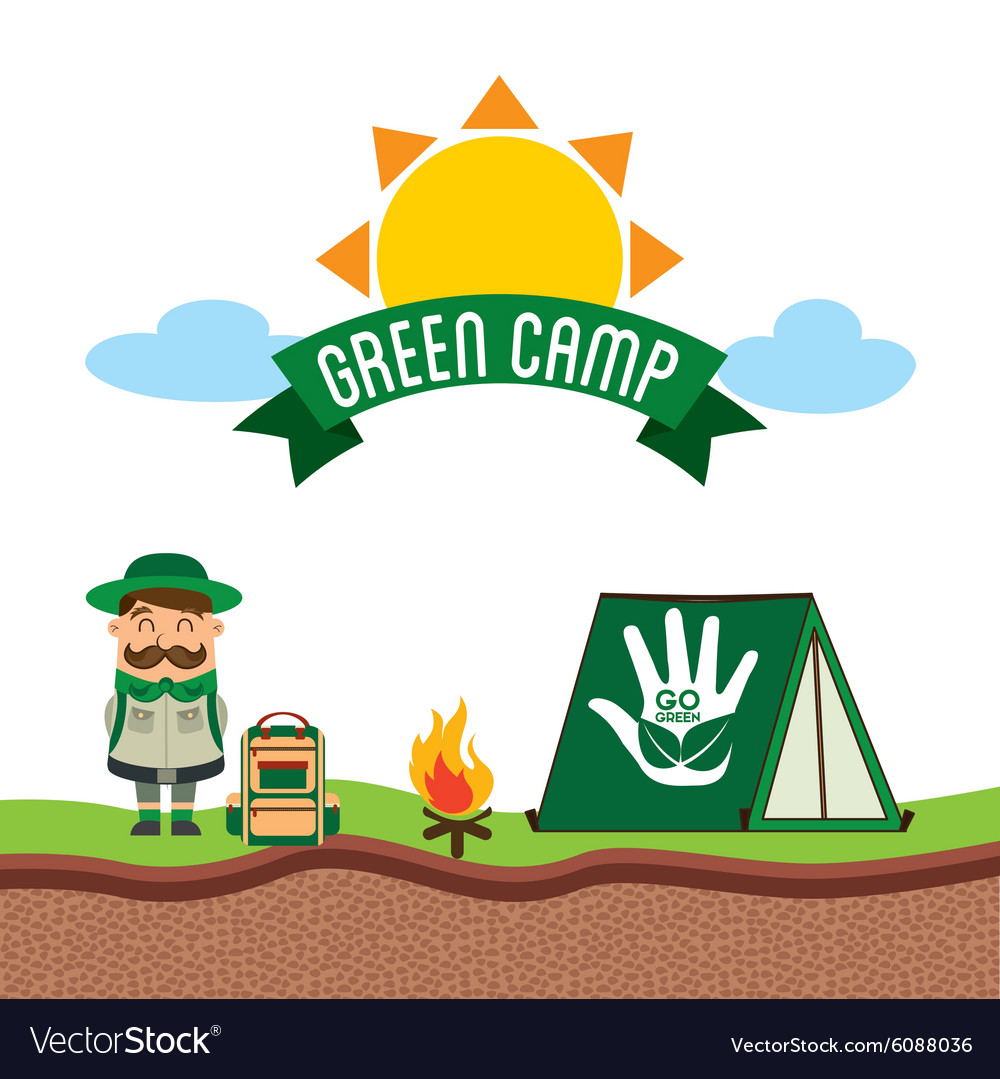 Green camp Royalty Free Vector Image - VectorStock