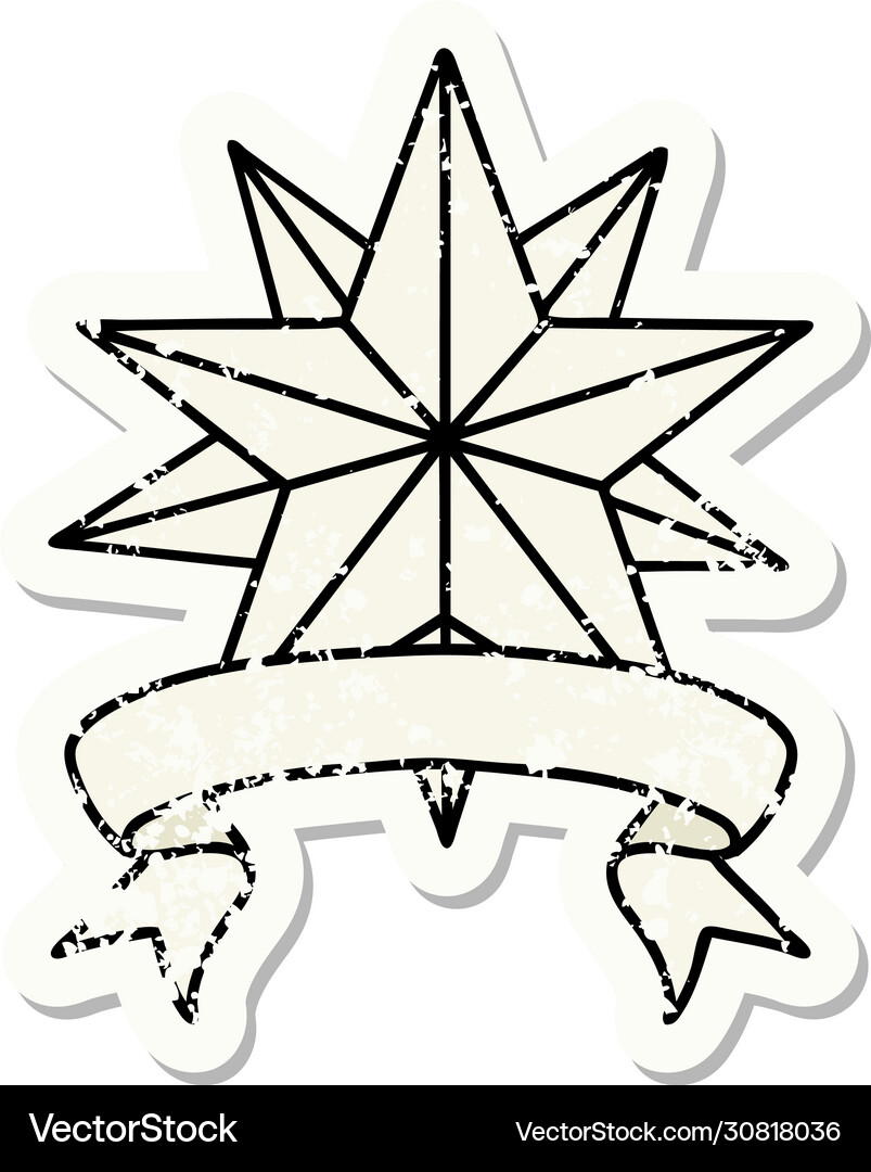 Grunge sticker with banner a star Royalty Free Vector Image