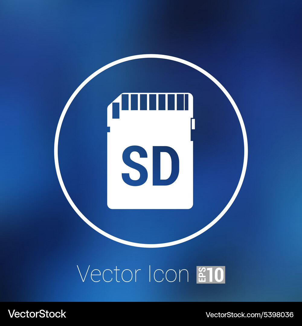 Icon sd card black silhouette symbol Royalty Free Vector