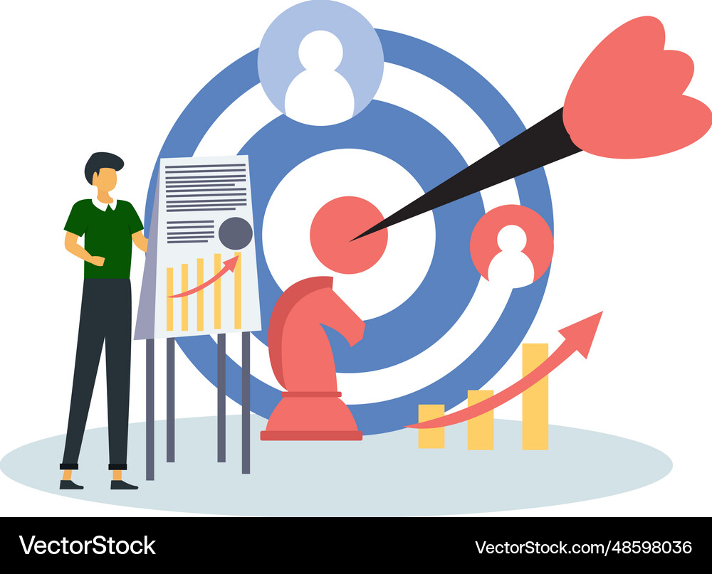 Image of man hits target with a dart Royalty Free Vector