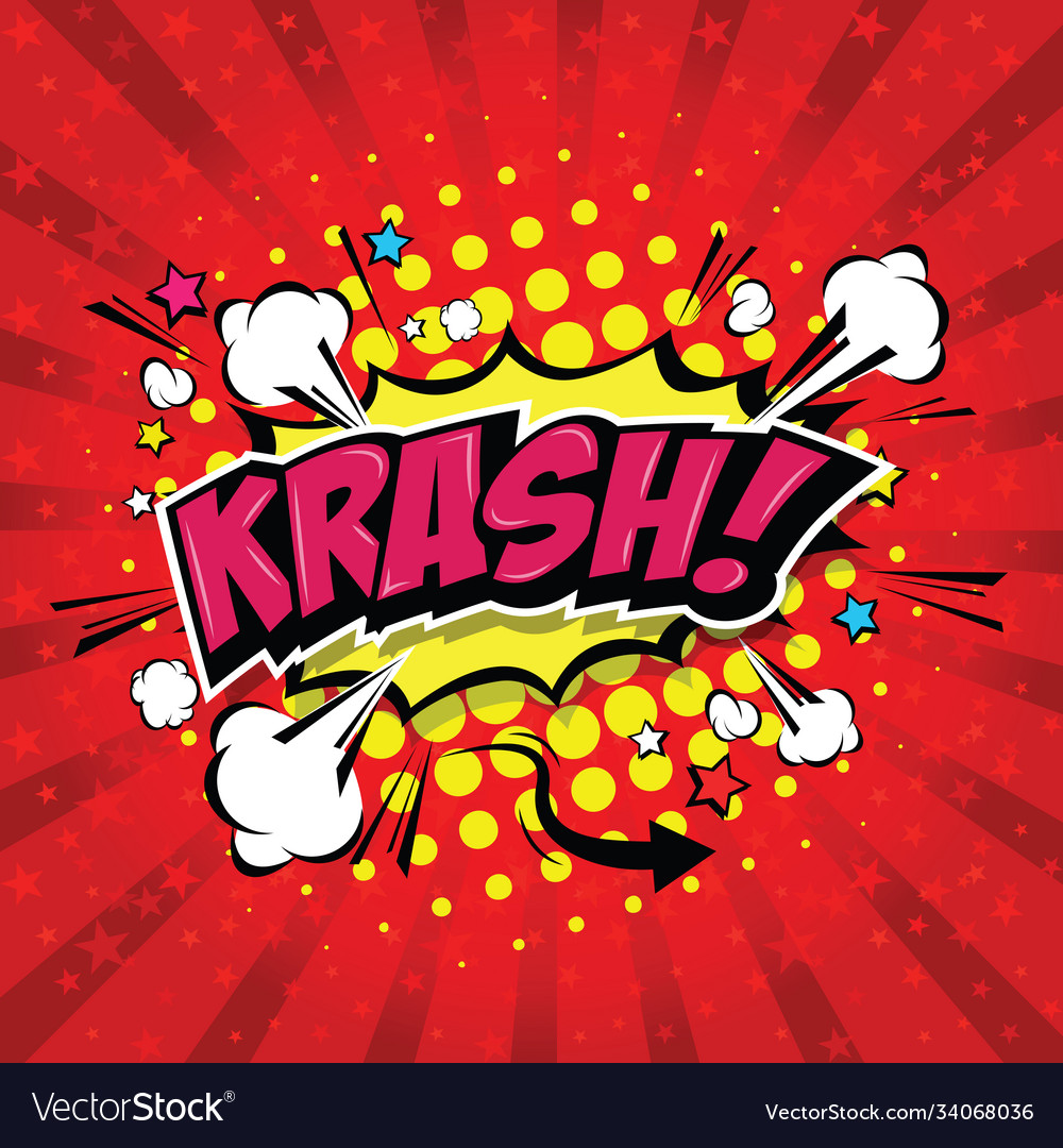 Krash comic speech bubble Royalty Free Vector Image