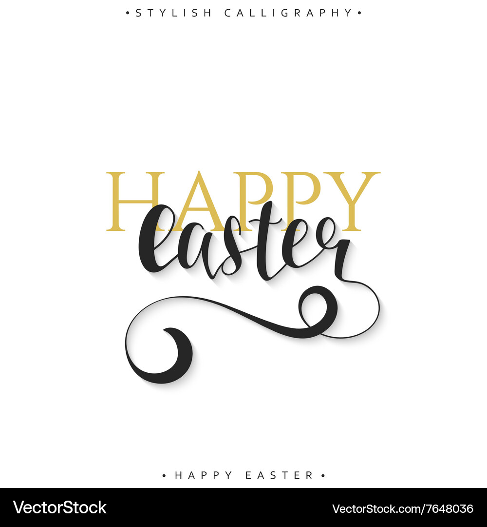 Lettering calligraphy set happy easter day modern Vector Image