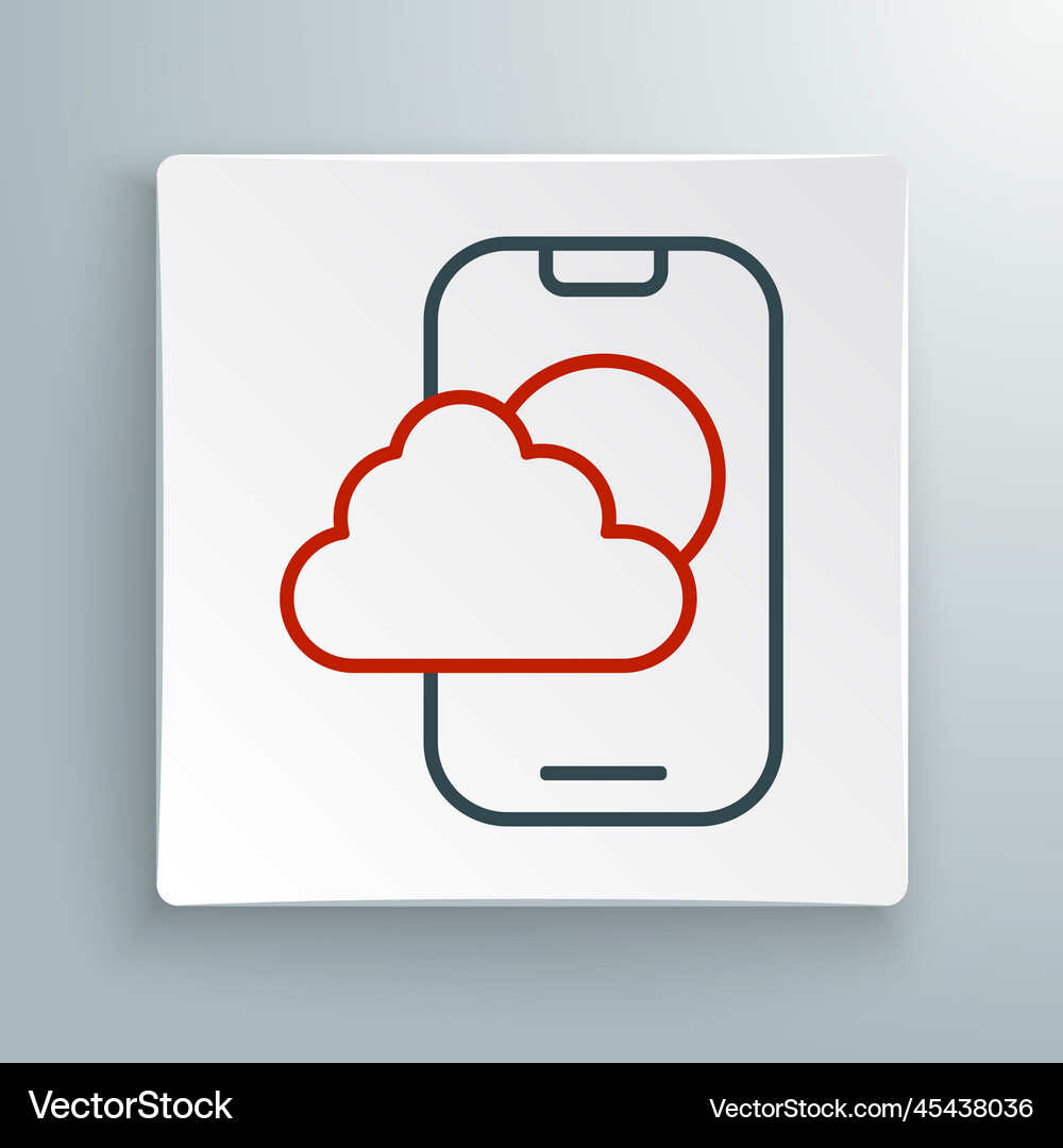 Line weather forecast app icon isolated on white Vector Image