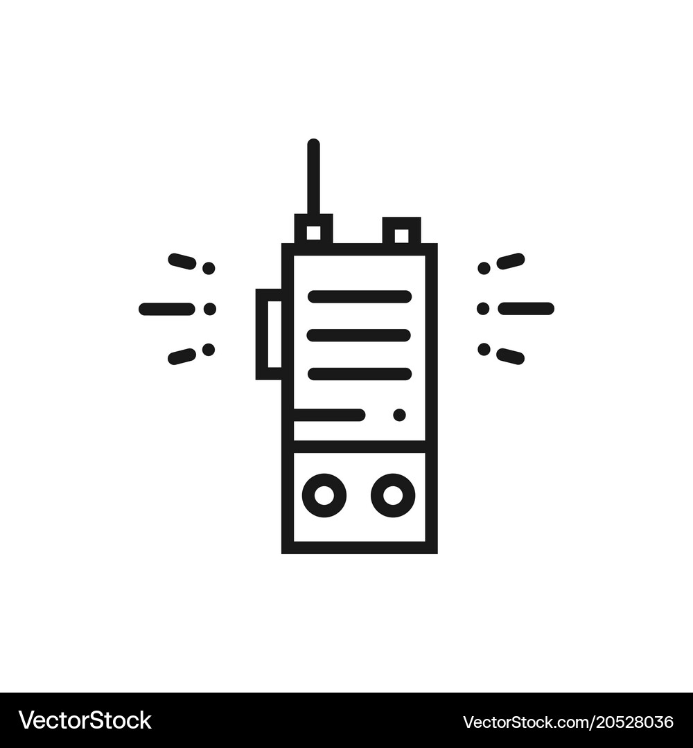 Portable radio line icon set sign Royalty Free Vector Image