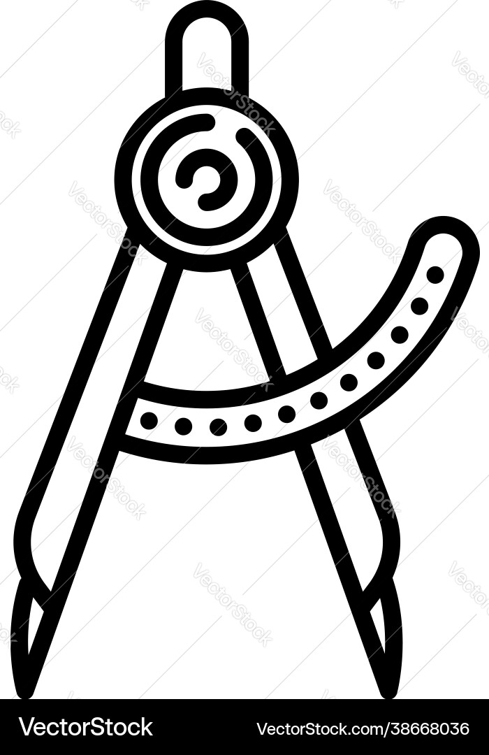 School steel compass icon outline style Royalty Free Vector