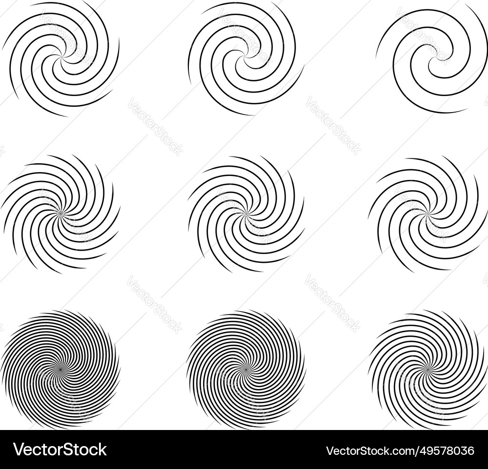Spiral and swirl motion twisting circles design Vector Image