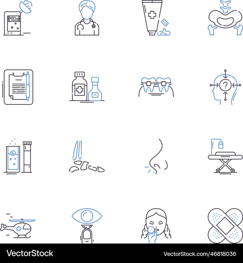 Wholesomeness line icons collection purity Vector Image