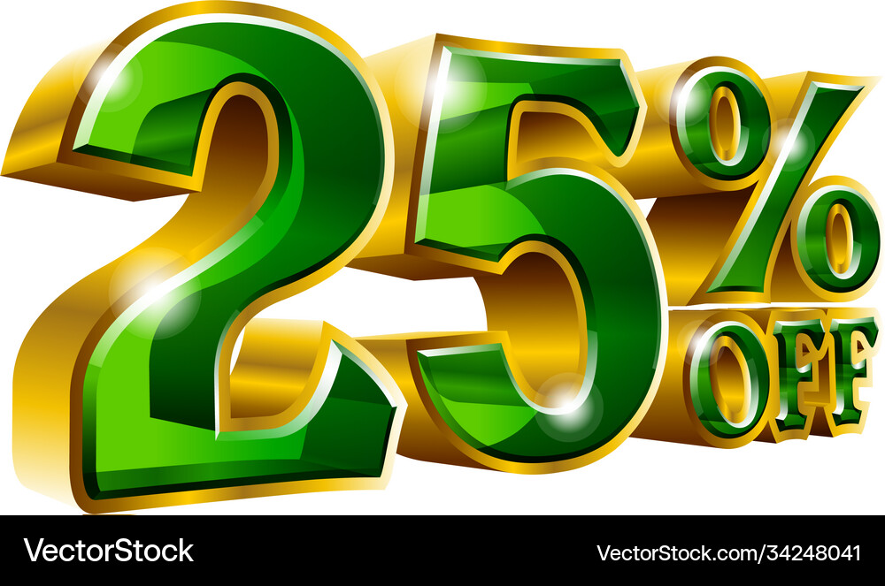 25 off - twenty five percent off discount Vector Image