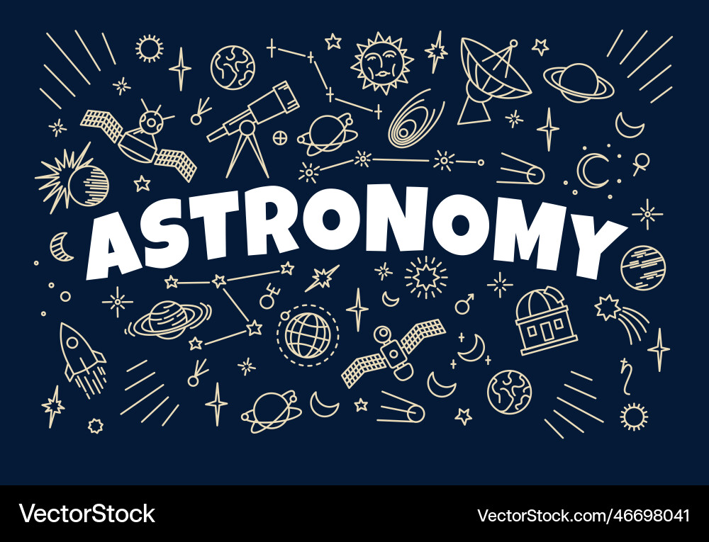Astronomy background space signs and symbols Vector Image