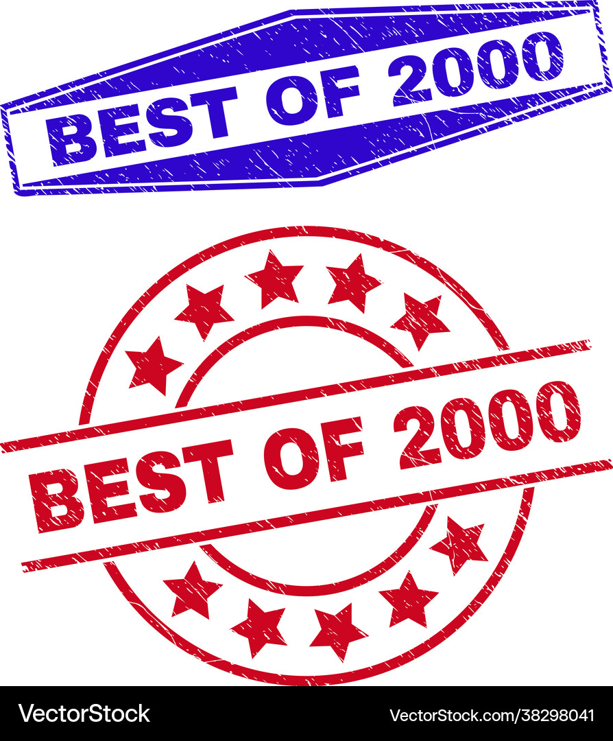 Best 2000 scratched badges in circle and Vector Image