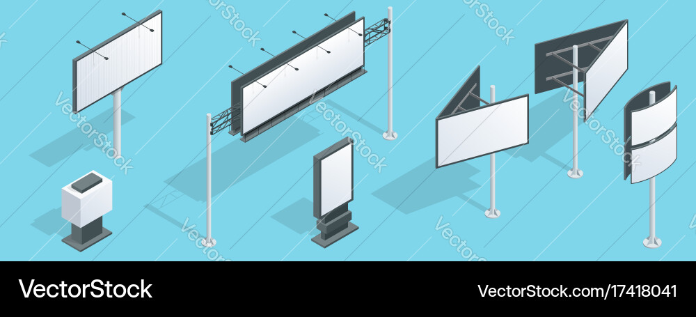 Billboard isometric set of different perspectives Vector Image