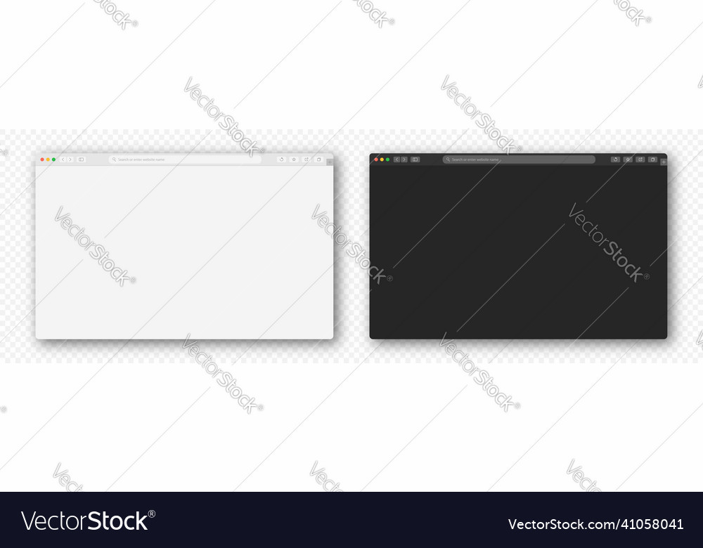 Browser window on transparent background empty Vector Image