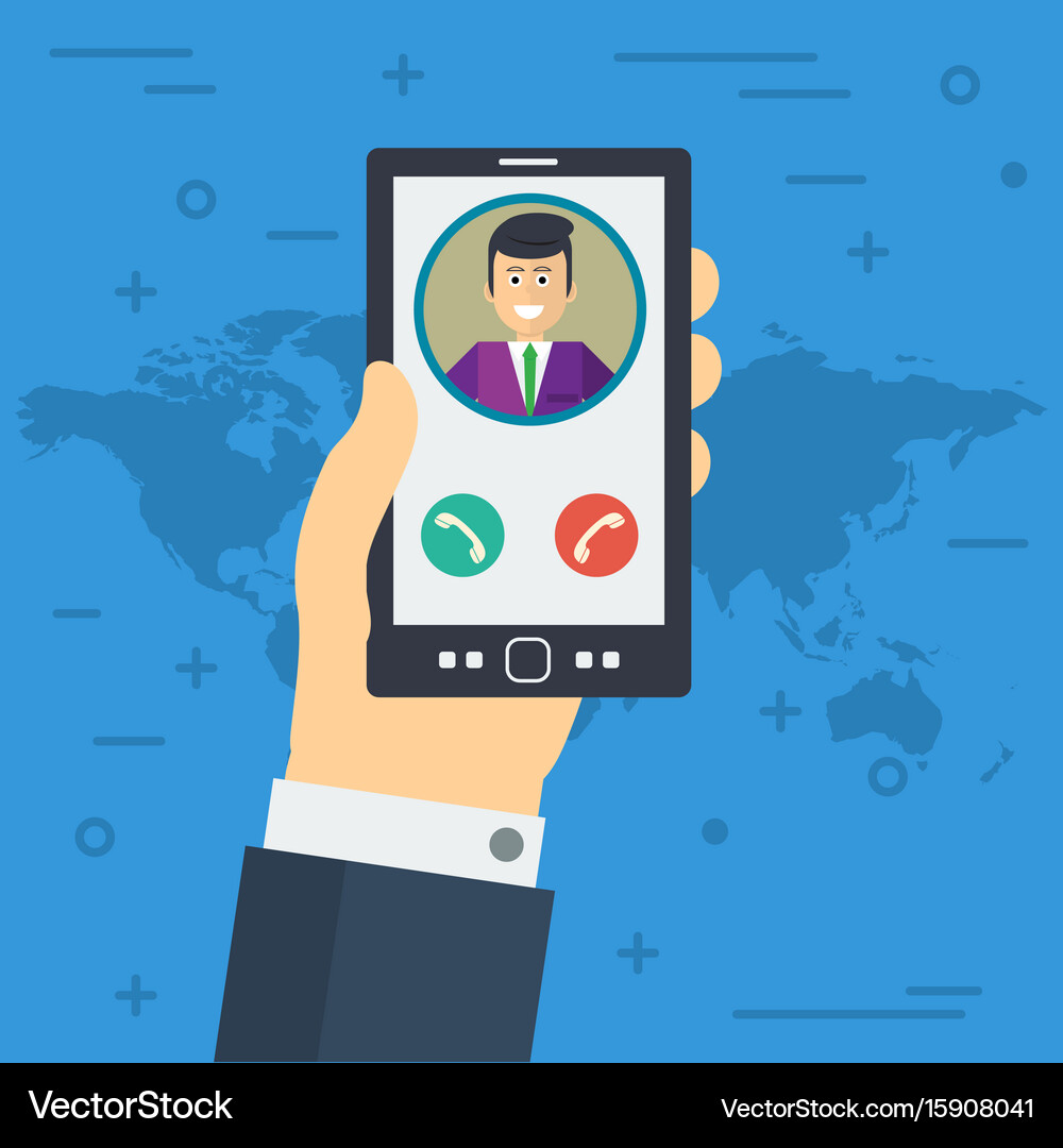 Businessman hand accepts the phone call Royalty Free Vector