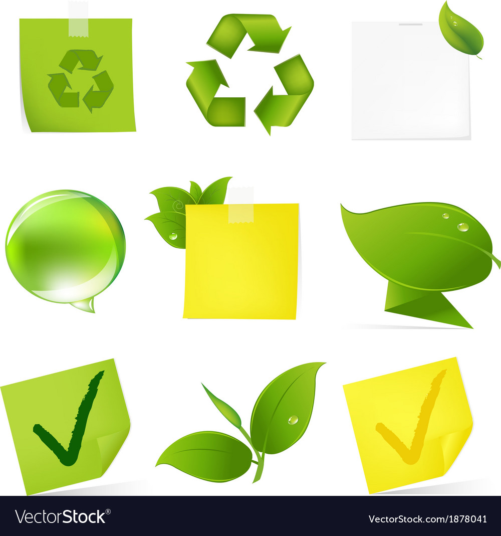Eco blank note papers Royalty Free Vector Image