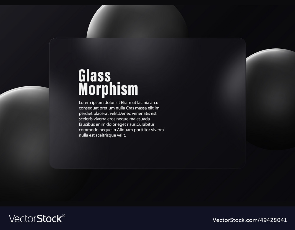 Glass morphism style rectangular banner Royalty Free Vector