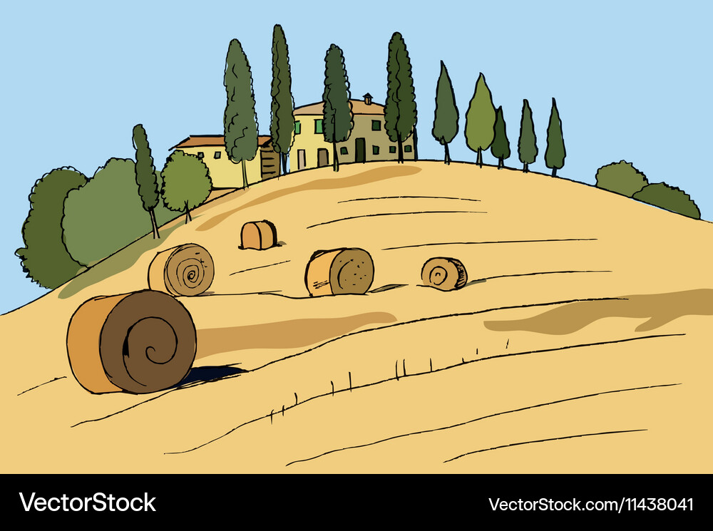 Italian landscape Royalty Free Vector Image - VectorStock
