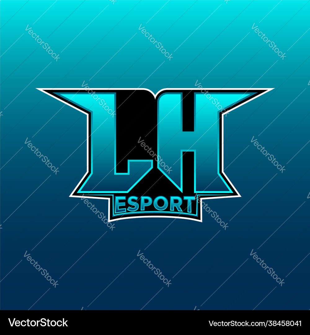 Lh initial gaming logo esports geometric designs Vector Image