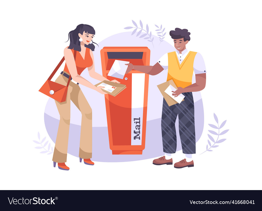 Mailbox flat composition Royalty Free Vector Image