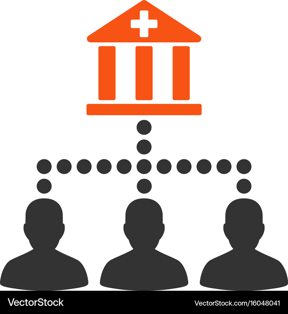 Medical bank clients flat icon Royalty Free Vector Image