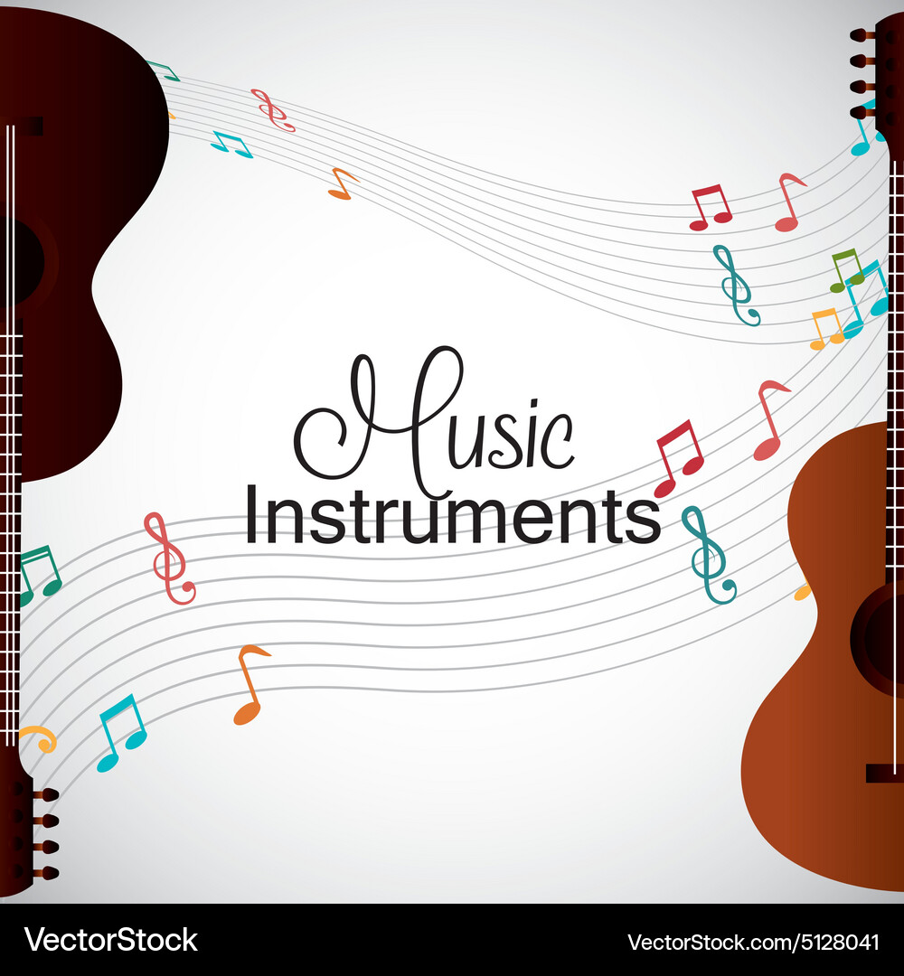 Music instruments design Royalty Free Vector Image