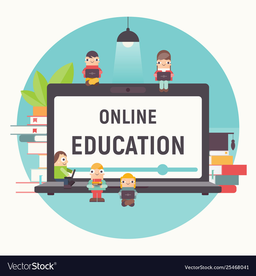 Online courses tutorials e-learning Royalty Free Vector