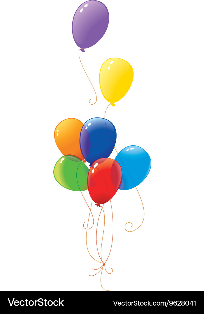Rainbow balloons Royalty Free Vector Image - VectorStock