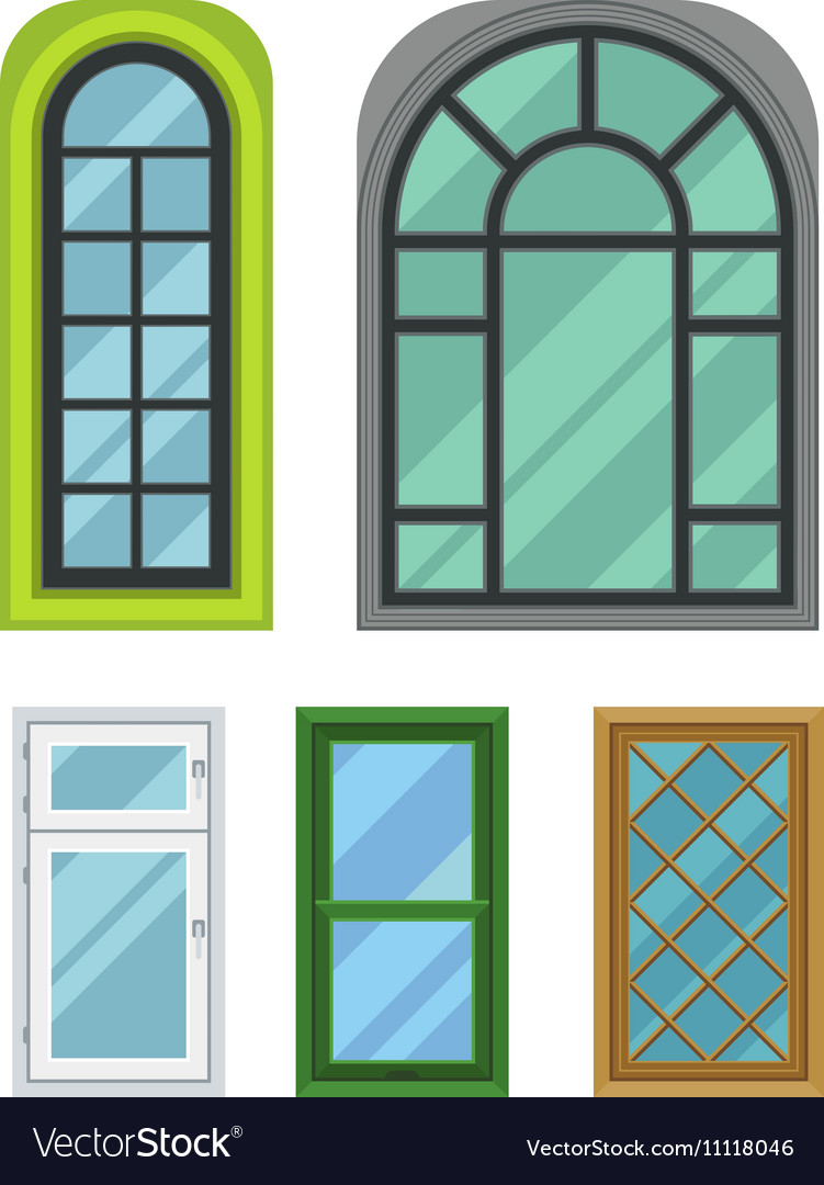 Different house windows elements Royalty Free Vector Image